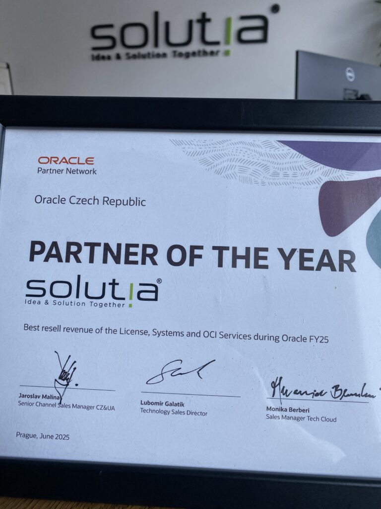 Oracle Partner of the Year 2025 - Solutia s.r.o.